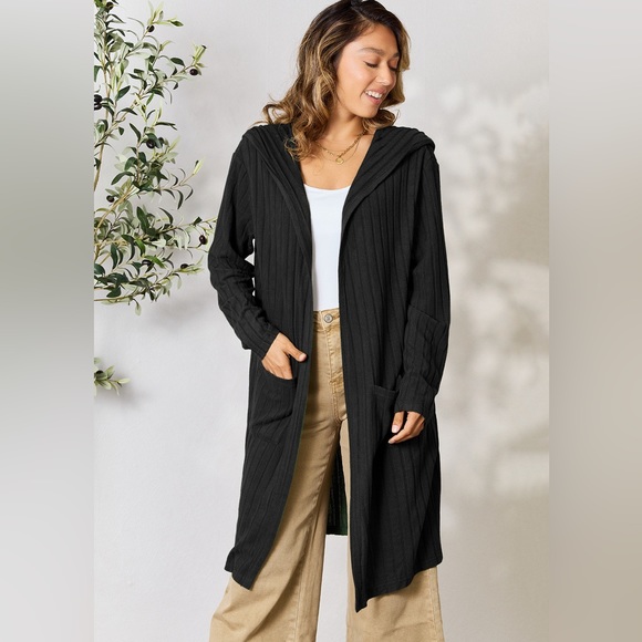 Basic Bae | Sweaters | Basic Bae Full Size Hooded Sweater Cardigan ...